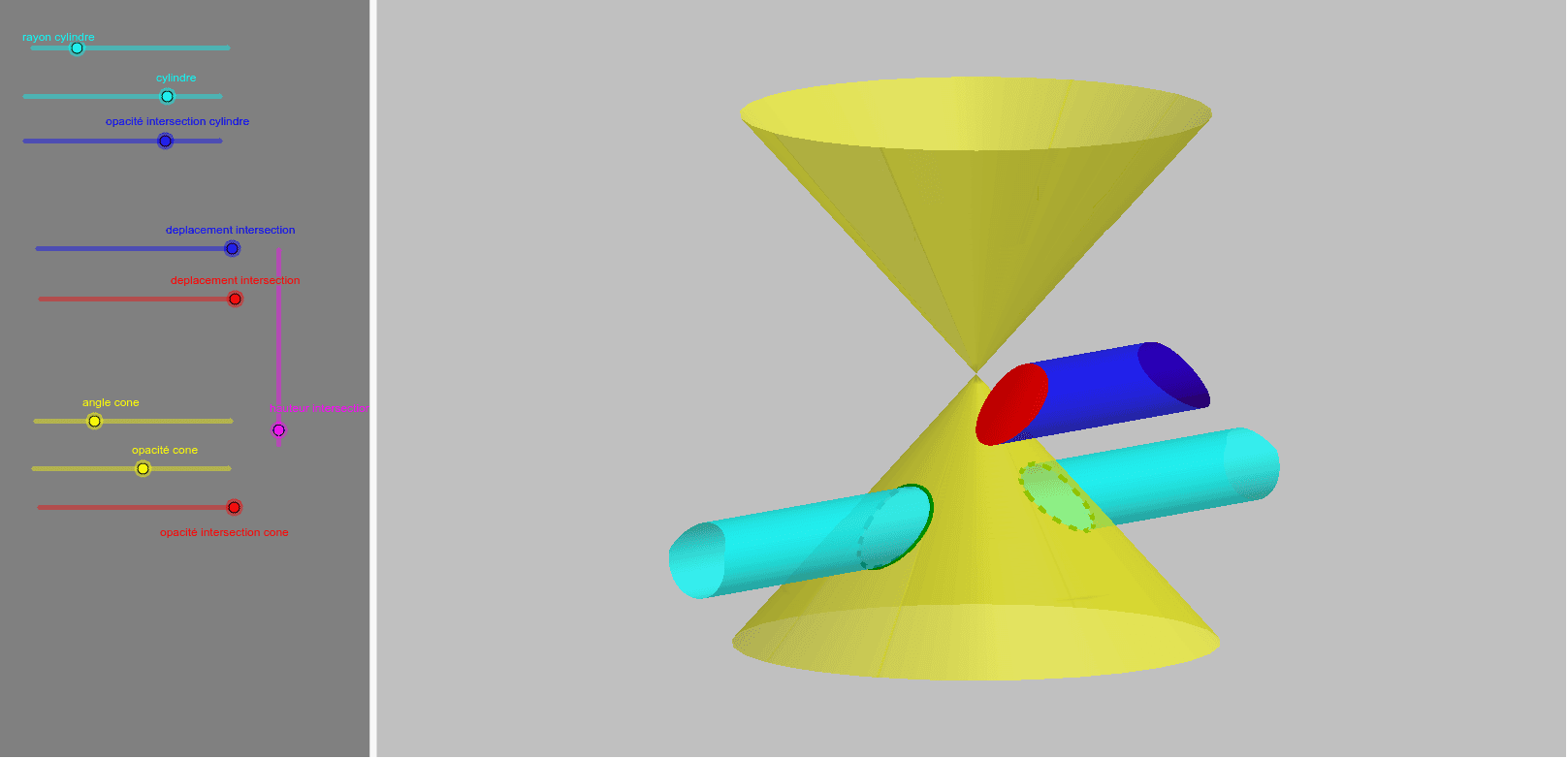 intersection cône cylindre - GeoGebra
