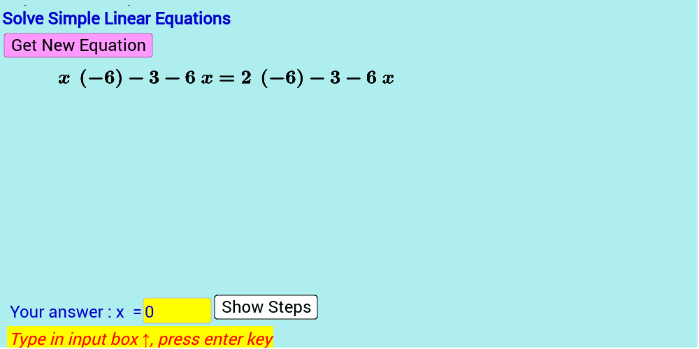 Solve Simple Linear Equations (II) - GeoGebra