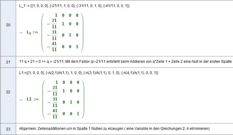 Grundsätzliche Matrix-Operationen - GeoGebra