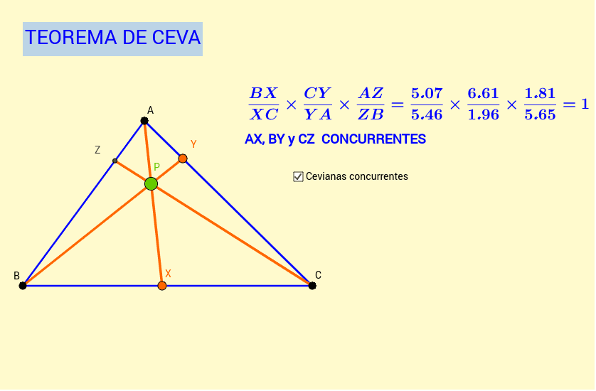 Teorema de Ceva - GeoGebra
